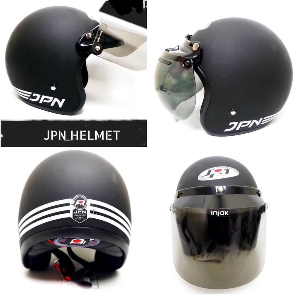Jual Helm Bogo Retro JPN ARC + Kaca Datar / Cembung | Shopee Indonesia