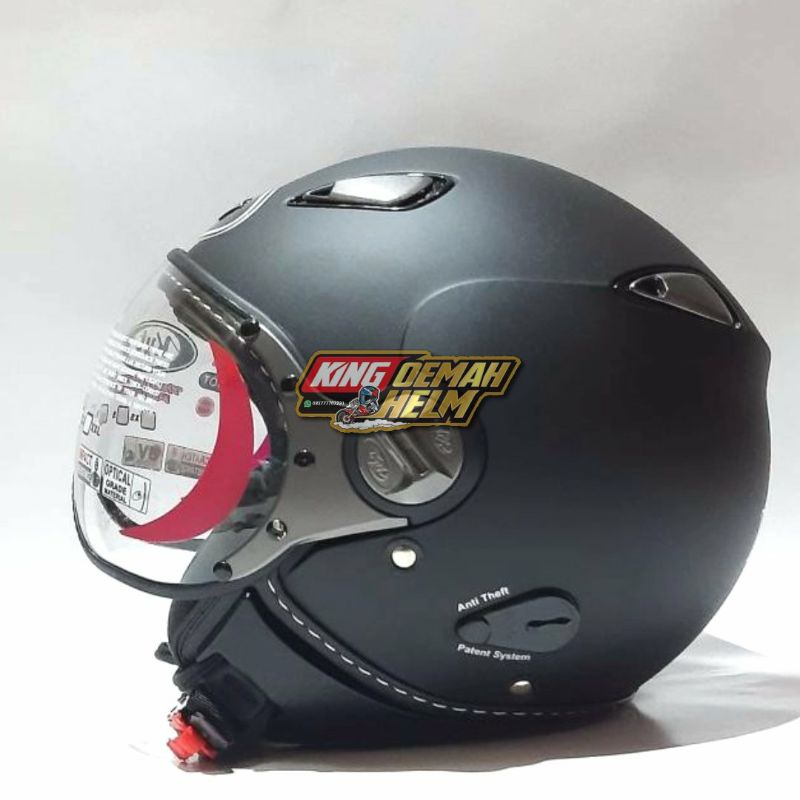 Jual HELM KYT ELSICO BLACK DOFF HELM RETRO KYT HITAM DOFF HELM KLASIK ...