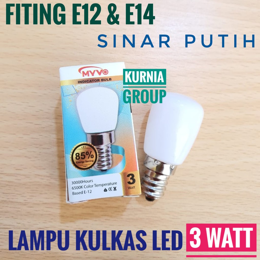 Jual Lampu Led Kulkas MYVO 3Watt Cahaya Putih MAC-01 3W Putih Bohlam Fiting E12 & E14 Awet 220v ...