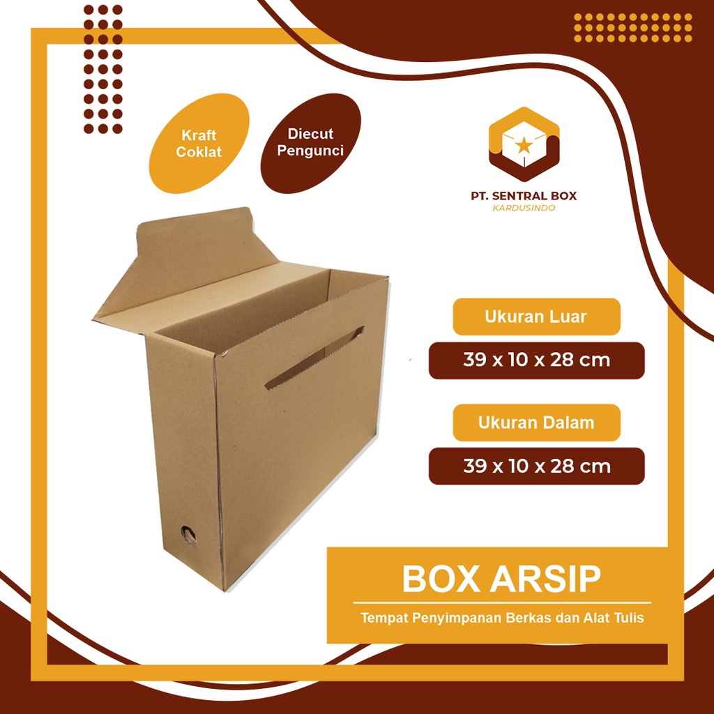 Jual BOX ARSIP/ BOX FILE Ukuran 38 x 10 x 28 cm Kardus untuk berkas- bisa custom tulisan ...