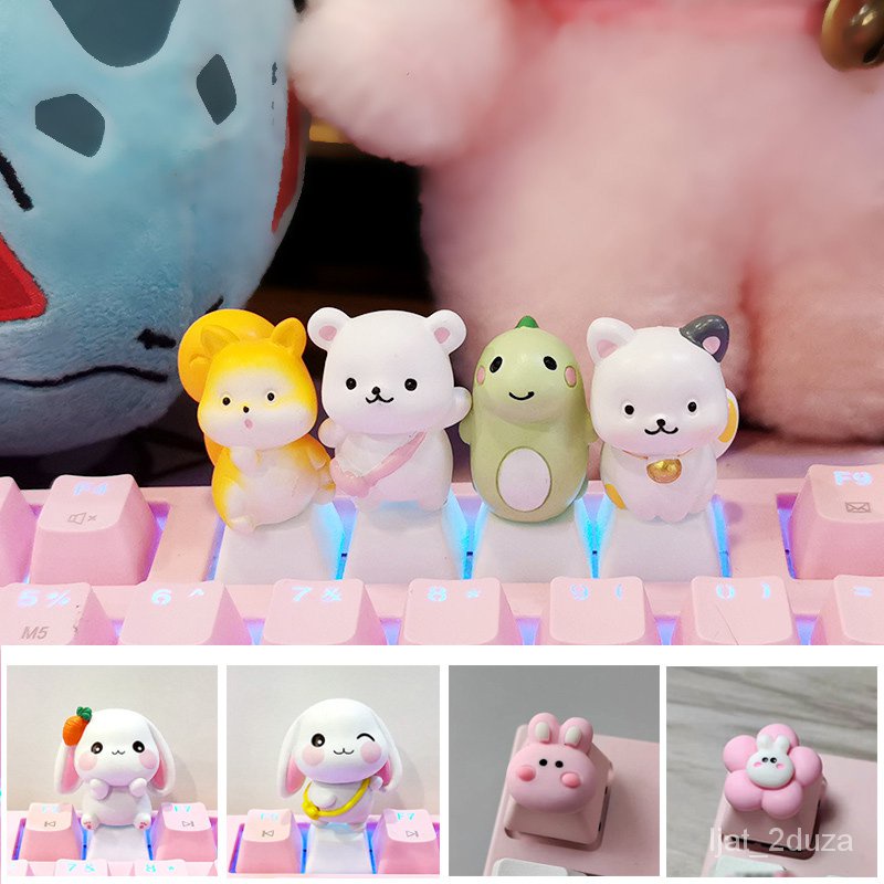 Jual Personalized Keycaps Cartoon Cute Rabbit Bear Keycap DIY ...
