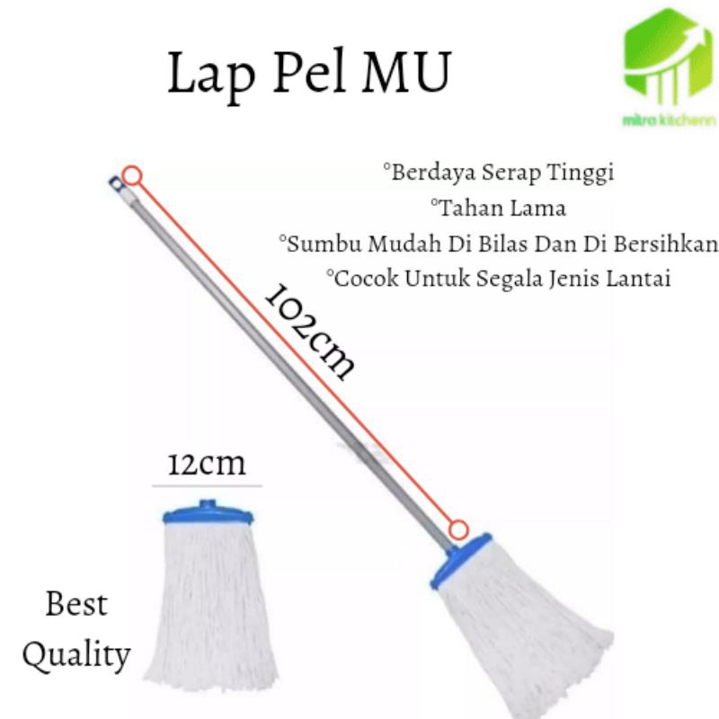 Jual Kain Lap Pel MU Lantai Alat Pel Lantai Pel Kain Gagang Panjang ...