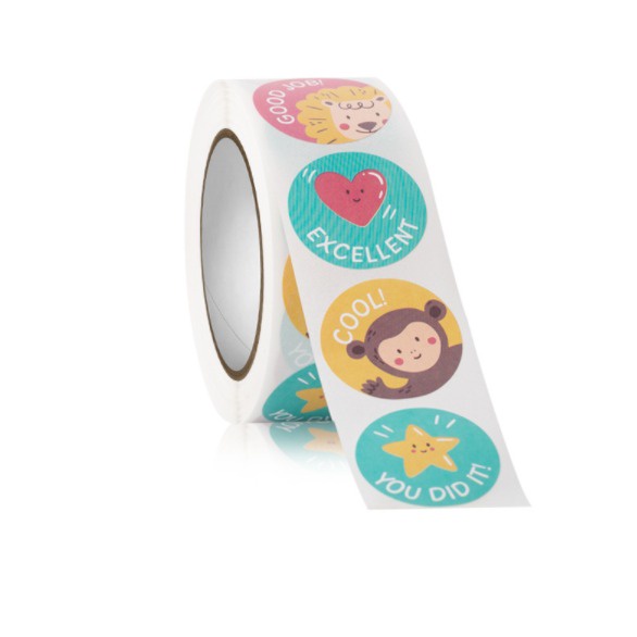 Jual (Isi 500) Stiker Sticker Setiker Roll Great Work Good Job Awesome ...