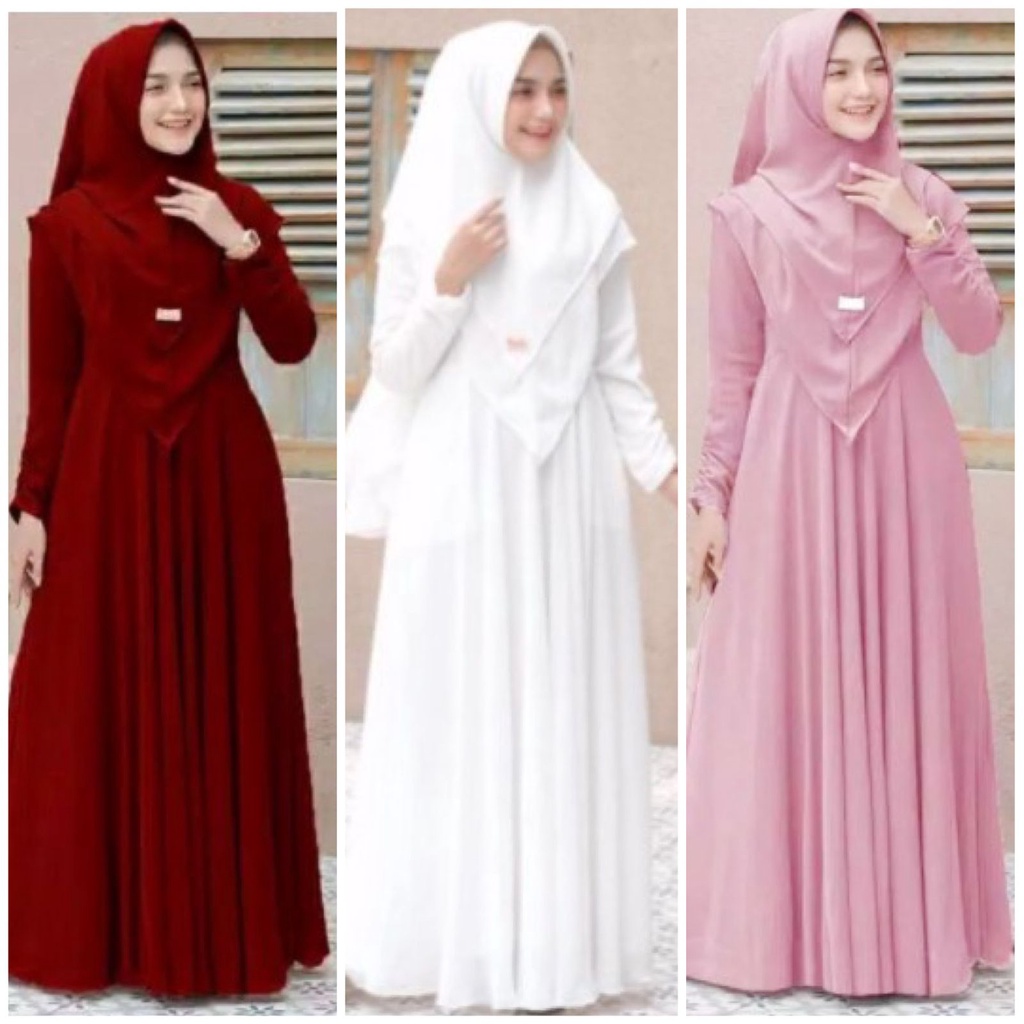 Jual (Jamin RealPict) NAYRA SYARI GAMIS BUSUI JILBAB 2 LAYER UKURAN XL SET MURAH BUSUI POLOS ...