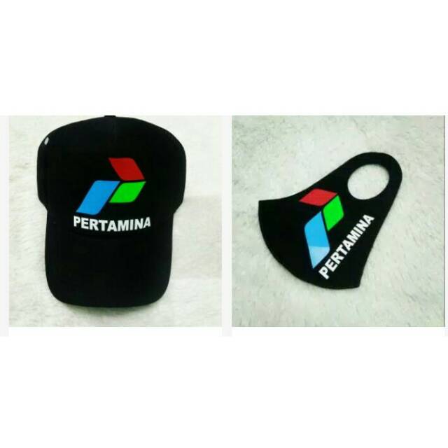 Jual Topi pertamina + masker pertamina / topi perusahaan BUMN /topi ...