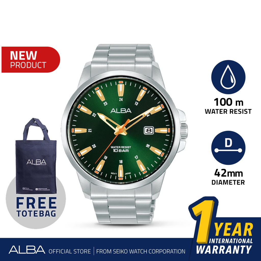 Jual Jam Tangan Pria Silver Stainless Alba AS9Q53 Quartz Analog ...