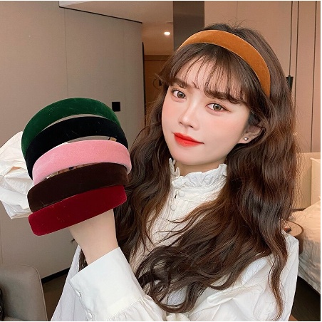 Jual PREMIUM Bando Tebal Korea Empuk 4CM Bahan Velvet Bludru - Bandana ...