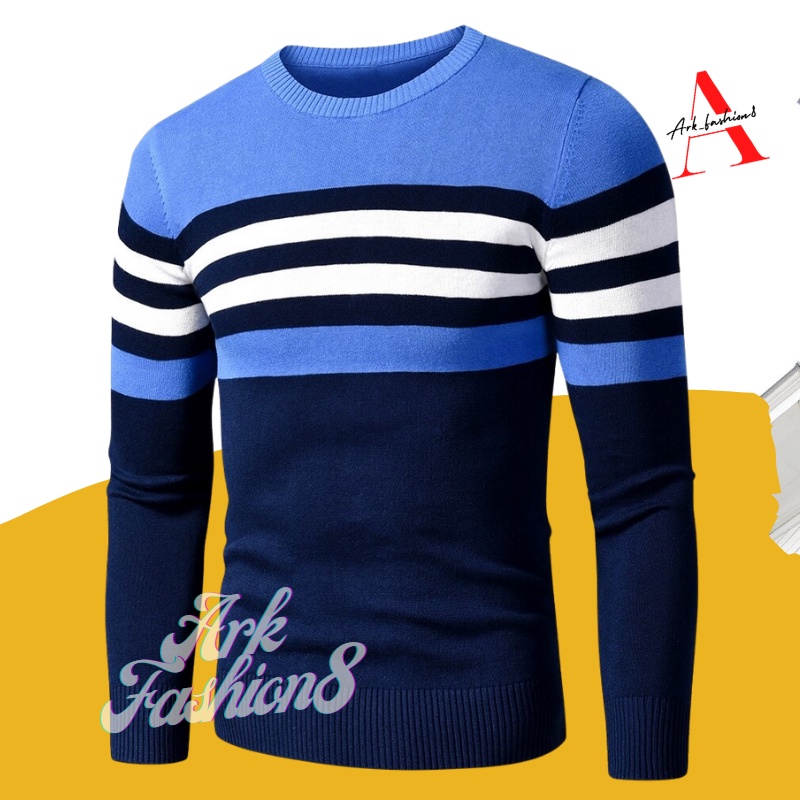 Jual SWEATER BAHAN RAJUT PRIA WANITA crosline model korea kualitas ...