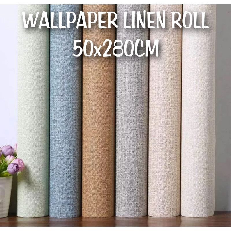 Jual Wallpaper Linen Roll Wallpaper Dinding Linen Dekorasi Kamar ...