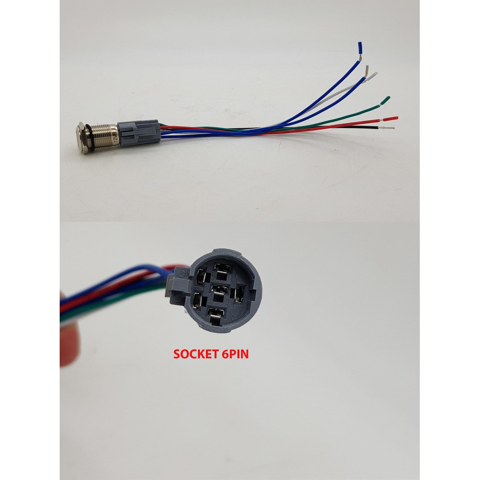 Jual Socket 6 pin Push Button 16mm Konektor Kabel Metal Switch ...