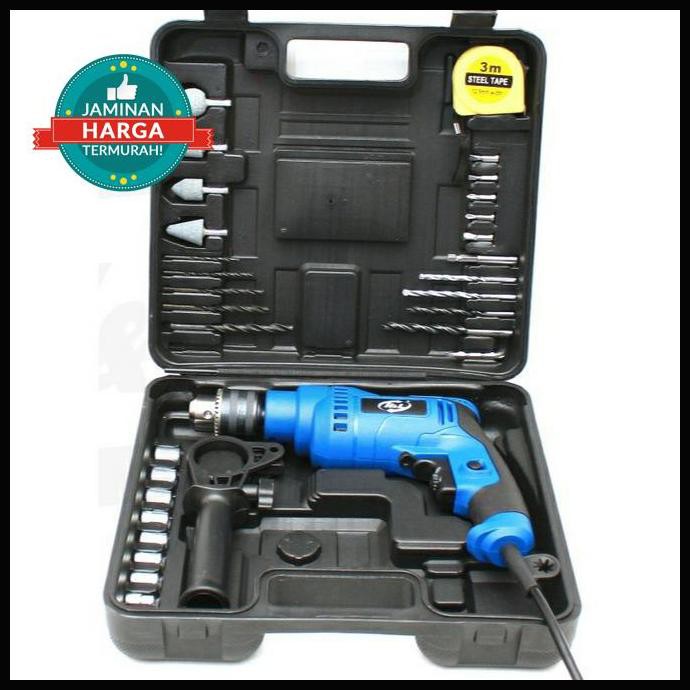 Jual Mesin Bor Listrik Set H&L 13Mm Impact Drill Box Set Komplit Hnl ...