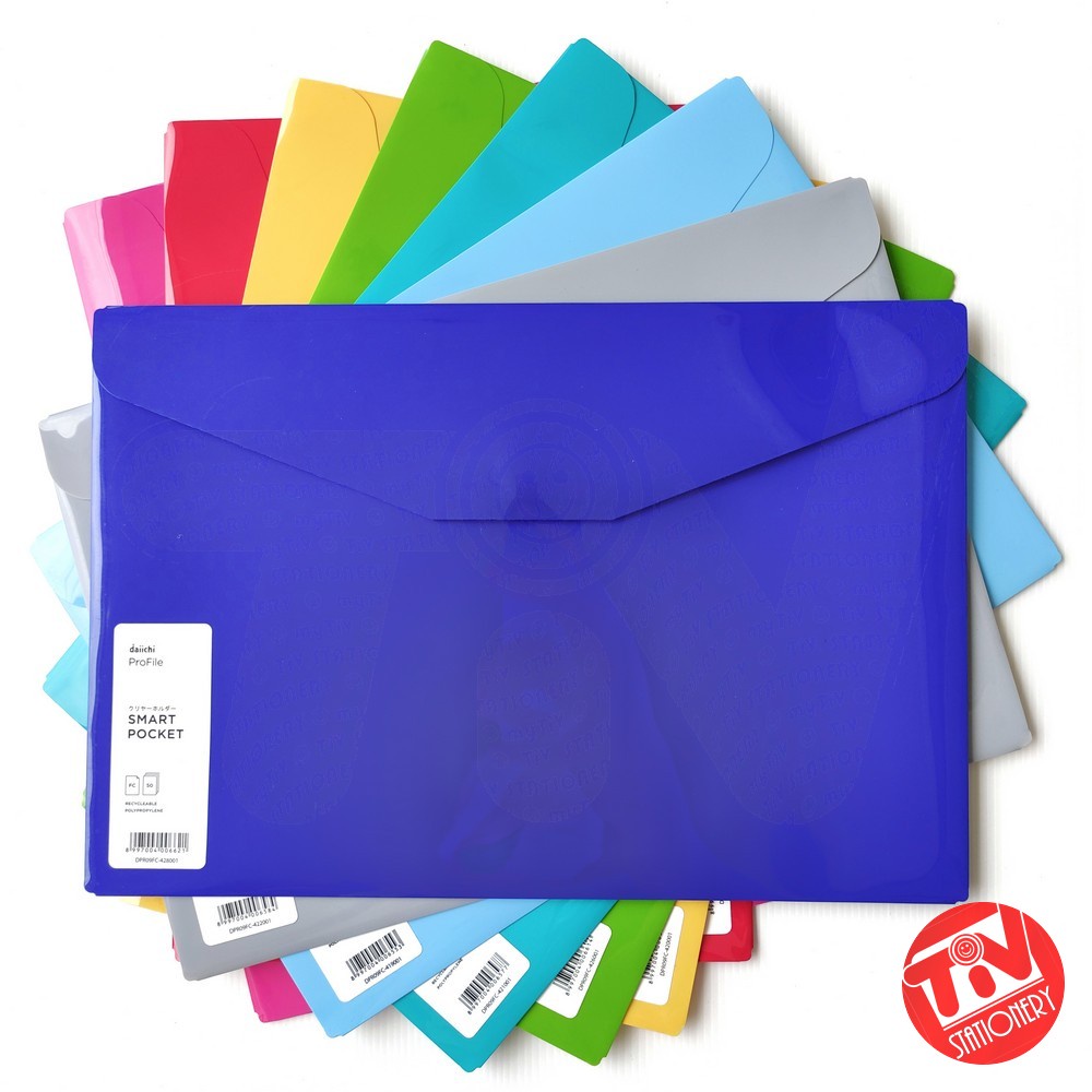 Jual Map Plastik DAIICHI Smart Pocket F4 / FC Velcro Solid Color ...