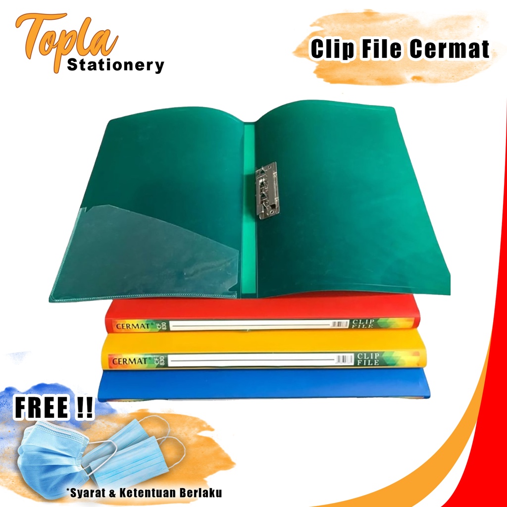 Jual Harga Dapat 3 Pcs Map Clip File F4 Warna Cermat Map Clip Besi Map File Jepit Business File ...