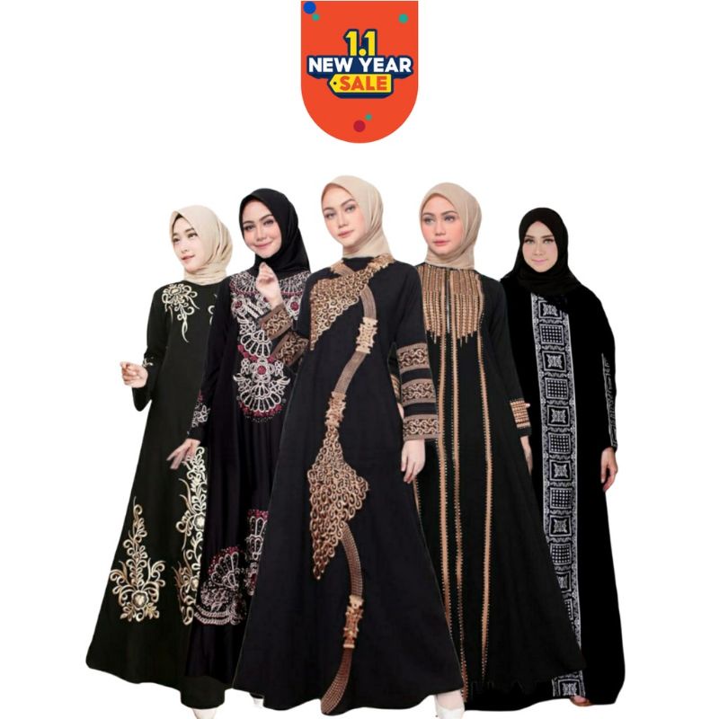 Jual KUMPULAN ABAYA DEWASA SAUDI HITAM FASHION MUSLIM JUBAH DHUBAI ...