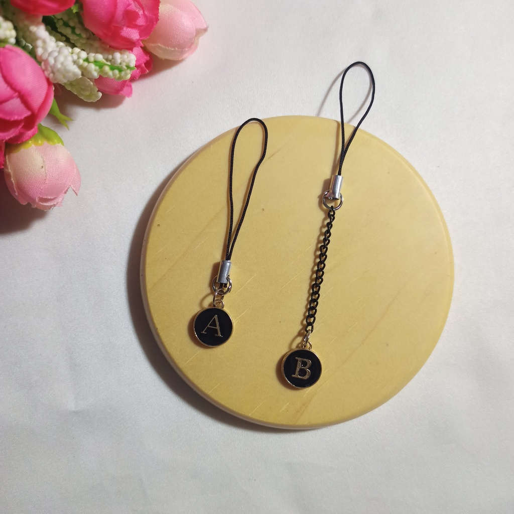 Jual Inisial Phone Strap | Custom Name Beads Keychain | Handphone ...