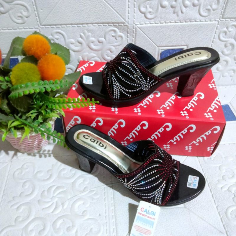 Jual [ PROMO TAHUN BARU ] sandal wanita sandal slip on calbi party ...