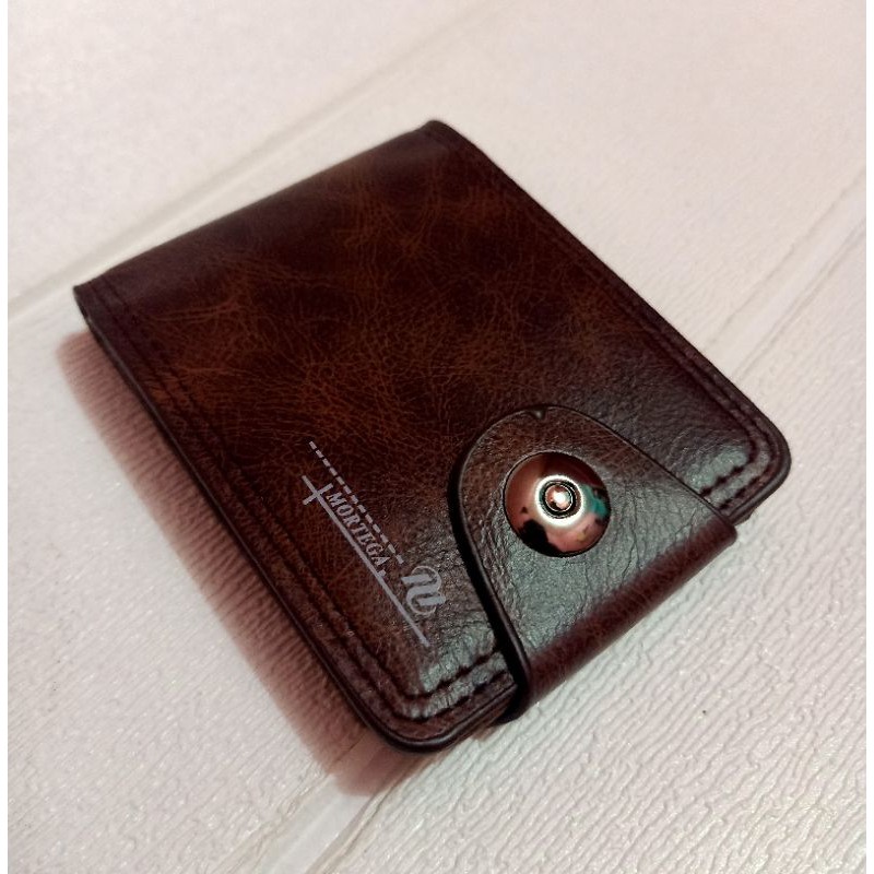Jual Dompet Pria Lipat Dua Model Kancing MAGNET Dompet Kulit Impor ...