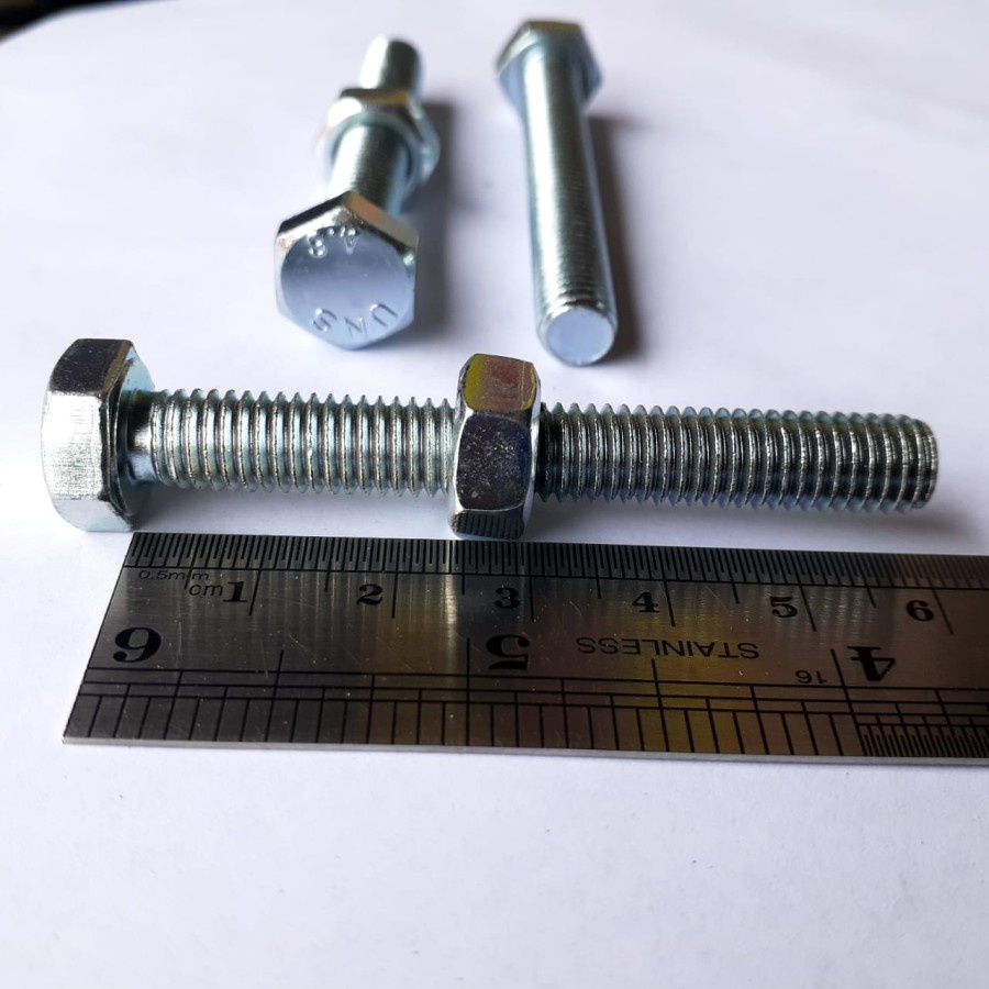 Jual BAUT MUR PUTIH M8 X 60 / BMP M8X60 / BAUT M8X60 PUTIH BMP M8 X 60 KUNCI 13 | Shopee Indonesia