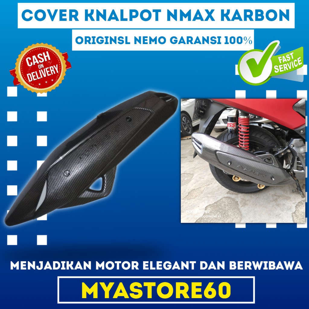 Jual Cover Knalpot Nmax Karbon Nemo Tutup Knalpot Nmax Nemo Karbon ...