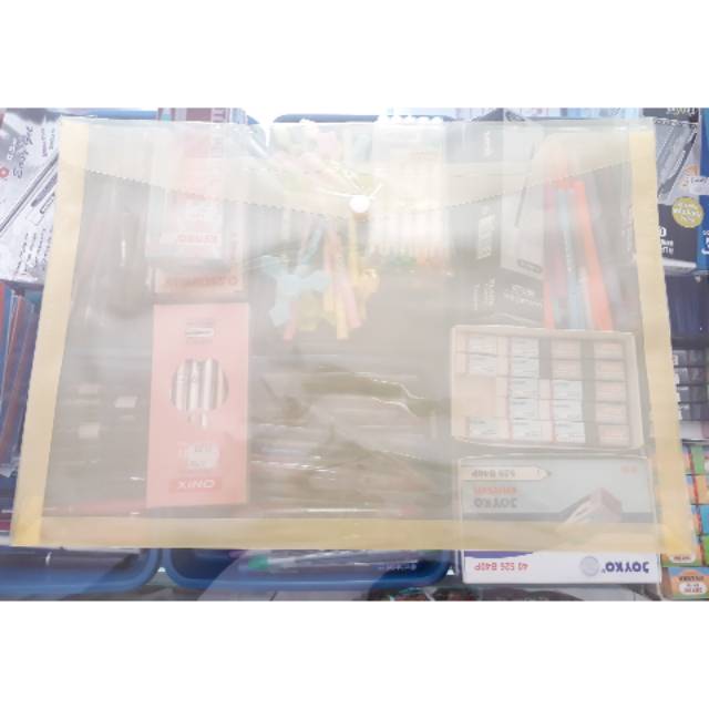 Jual 12 buah!! Map plastik kancing/map kancing bening/map file/map ...