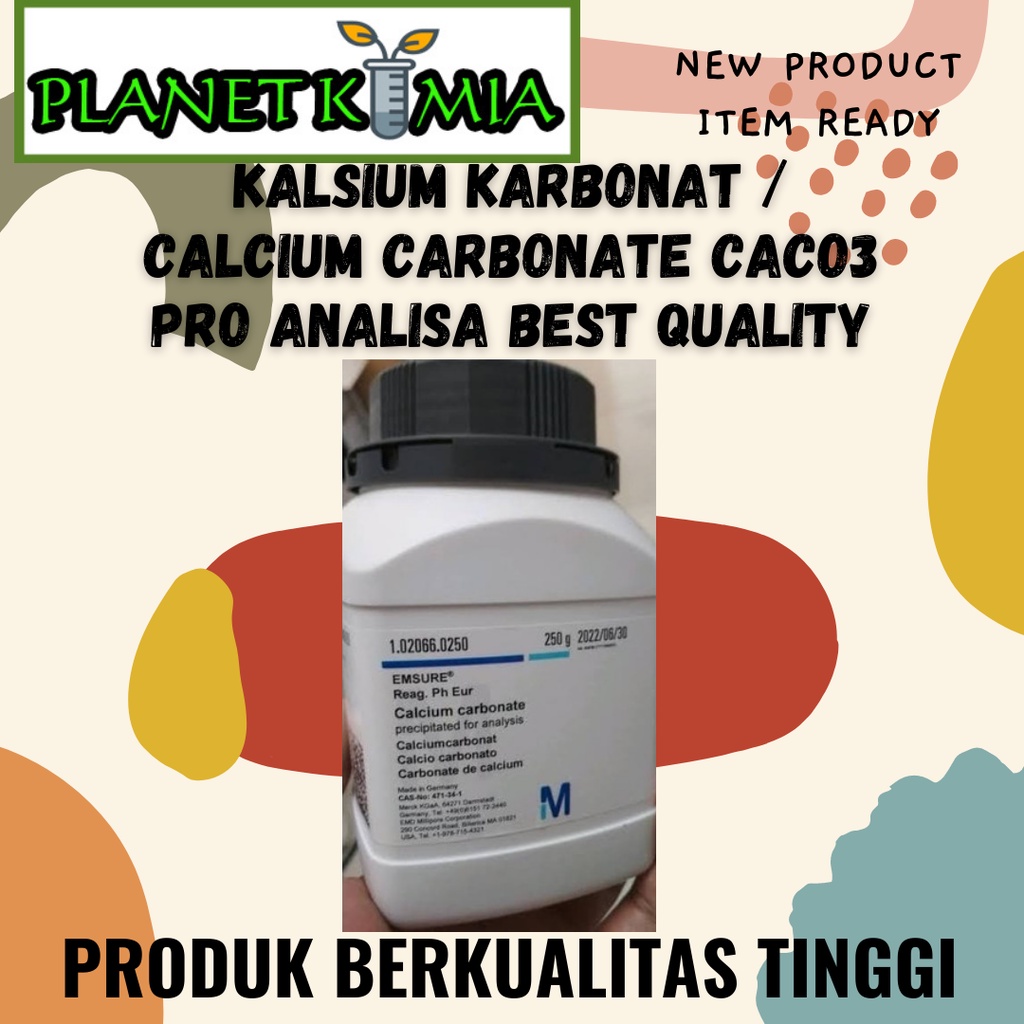 Jual Calcium Carbonate / Kalsium Karbonat Pro Analisa Merck 50 dan 100 ...