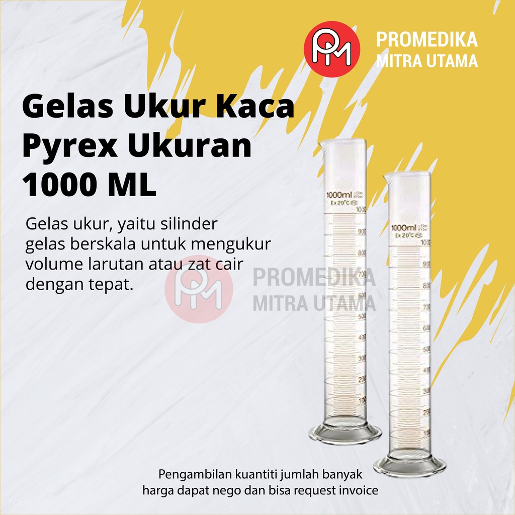 Jual Gelas Ukur Kaca Pyrex Ukuran 1000 ML | Shopee Indonesia