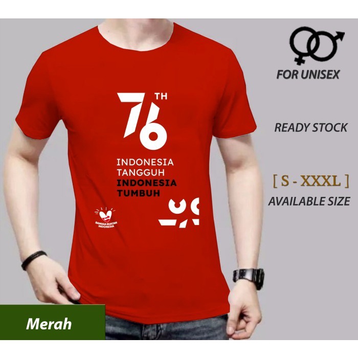 Jual Kaos hut kemerdekaan ri ke 76 baju dirgahayu indonesia | Shopee Indonesia