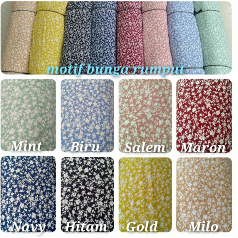 Jual KAIN RAYON MOTIF BUNGA/BUNGA RUMPUT/KAIN ECER/KAIN METERAN ...
