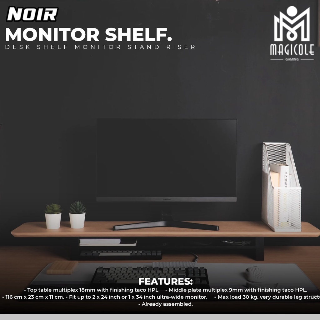 Jual Noir Desk Shelf Monitor Stand Riser / Monitor Table / Monitor ...