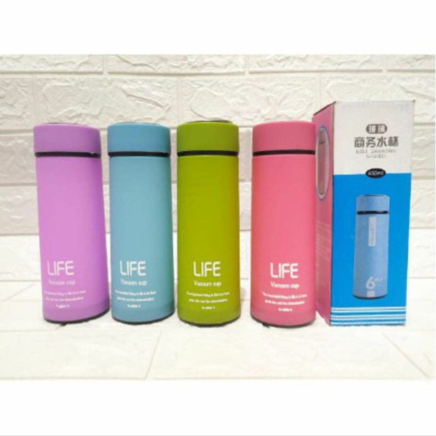 Jual BOTOL KACA LIFE WARNA - BOTOL MINUM KACA LIFE 450ml | Shopee Indonesia