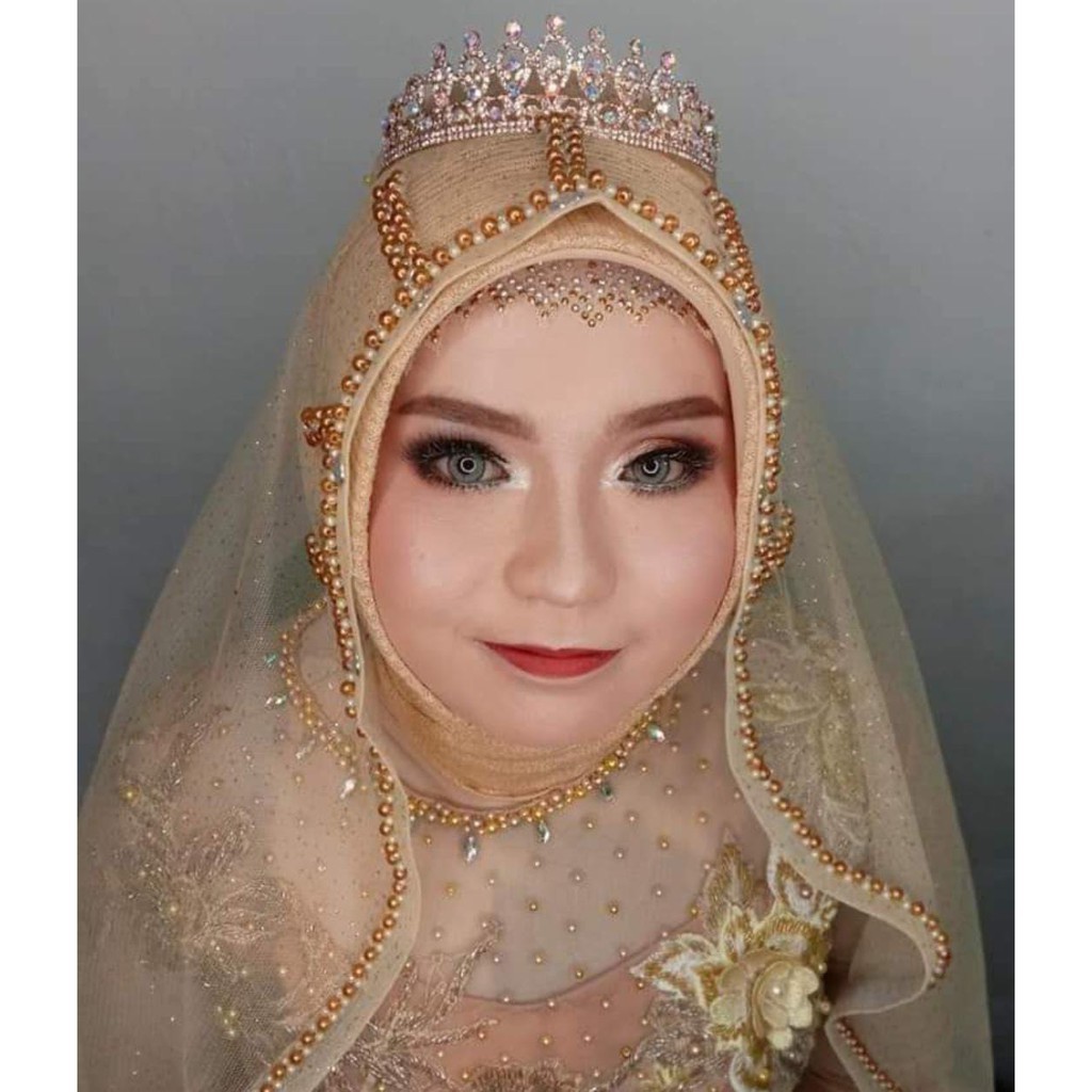 Jual Aksesoris Veil Jilbab Hijab Mahkota Pengantin Kerudung Mewah ...