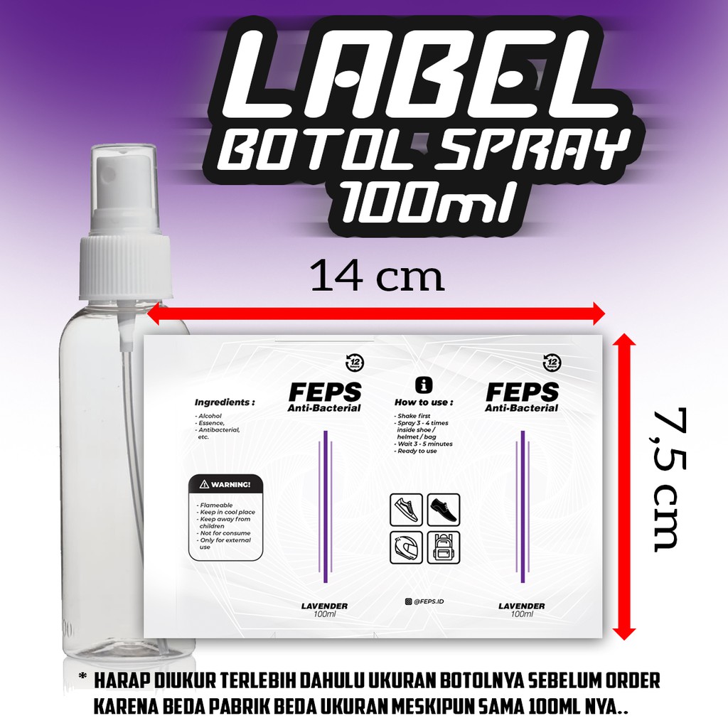 Jual Label Botol Spray - Minimum Order 24 pcs | Shopee Indonesia