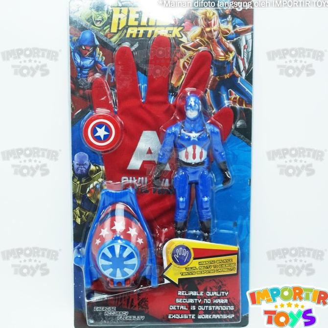 Jual MAINAN SARUNG TANGAN CAPTAIN AMERICA DAN FIGURE AVENGERS MARVEL ...