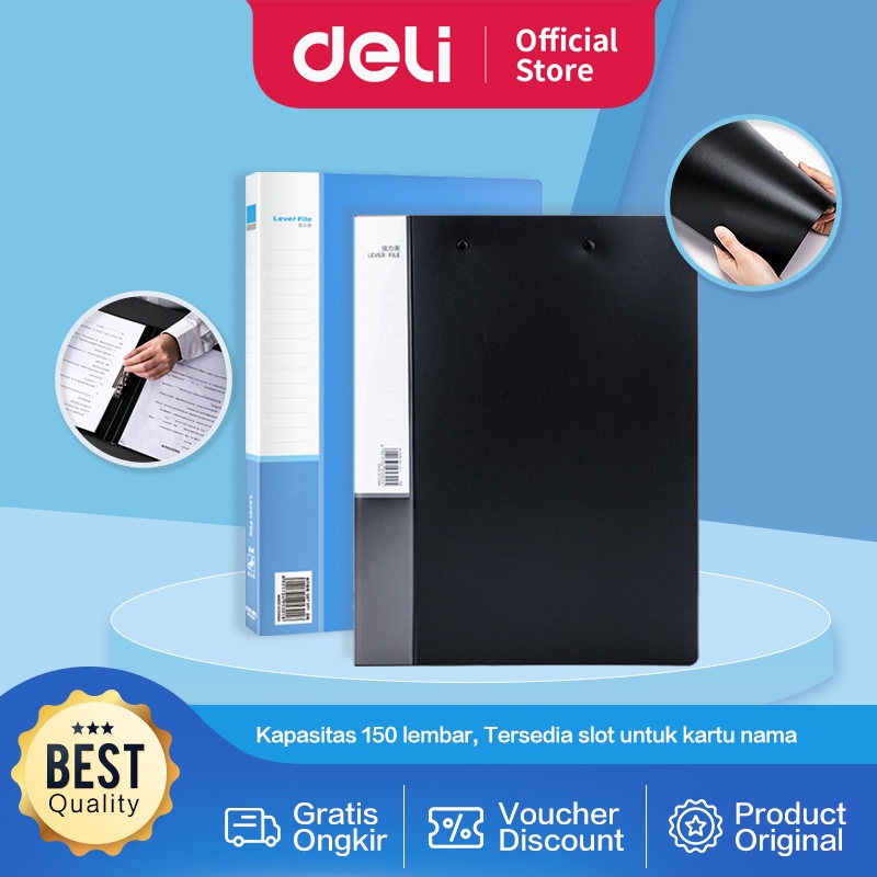 Jual Deli File Clamp Folder Lever File / Tempat Menyimpan berkas A4 ...