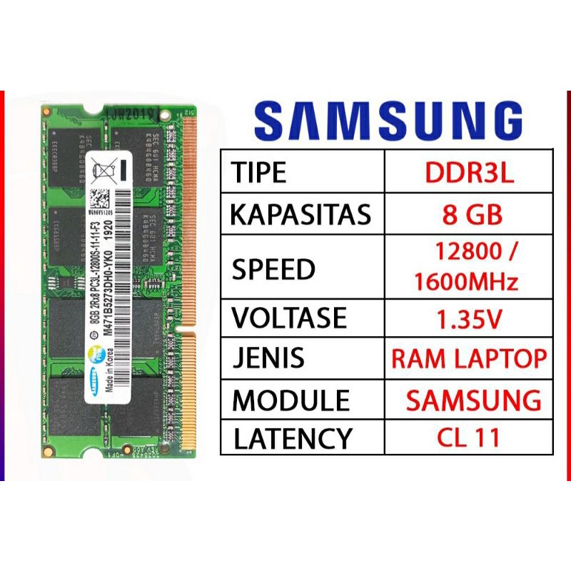 Jual RAM DDR3L 12800 8 GB UNTUK NOTEBOOK / LAPTOP | Shopee Indonesia