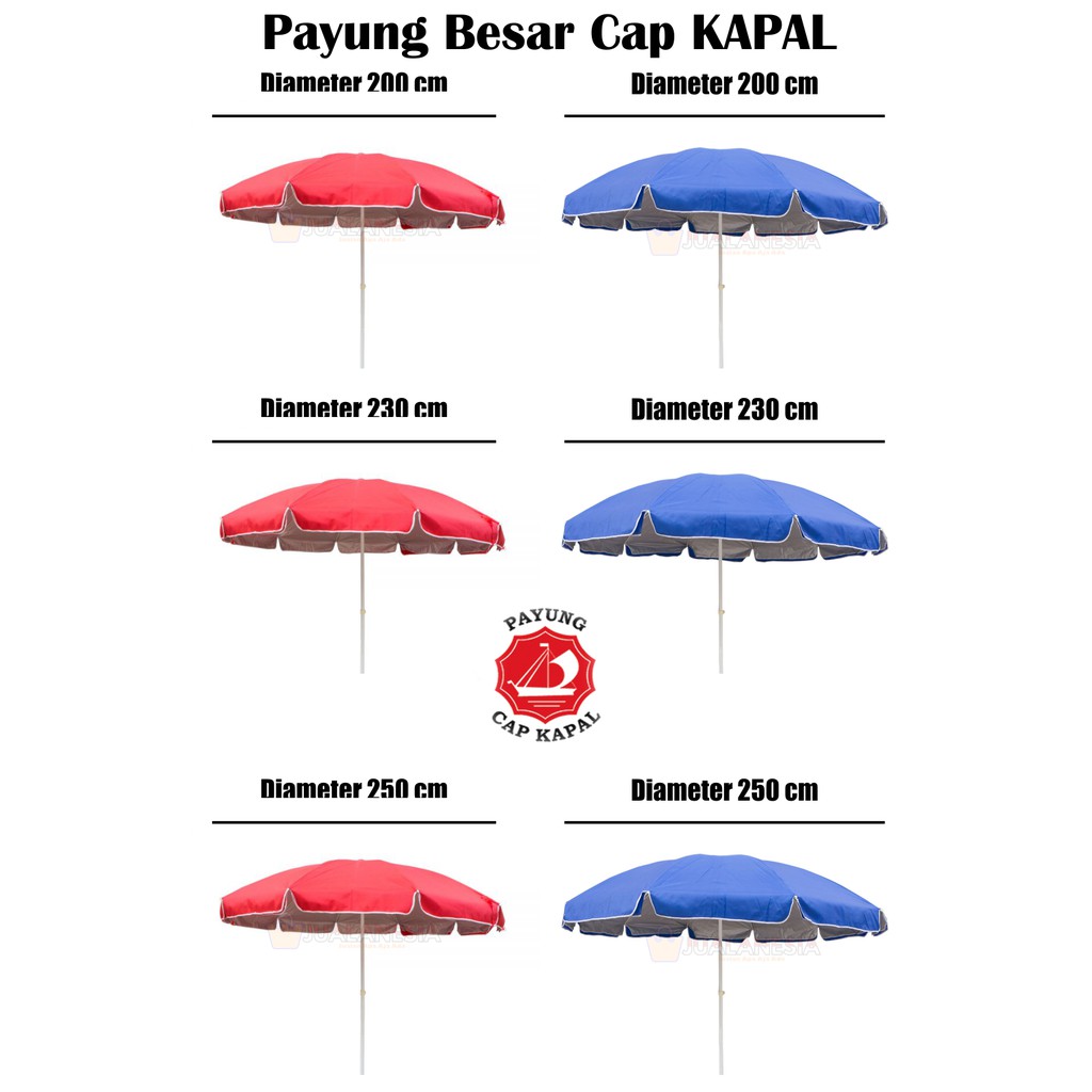 Jual payung jualan/ payung tenda motif polos kain rangkap diameter ...
