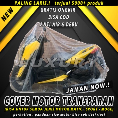 Jual COVER MOTOR TRANSPARANT TEBAL PLASTIK OUTDOOR | Shopee Indonesia
