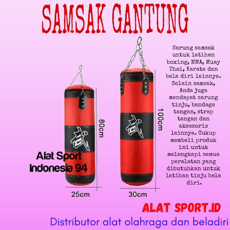 Jual Sarung Samsak Tinju Samsak set 8 in 1 MMA Muay Thai Boxing (100cm ...