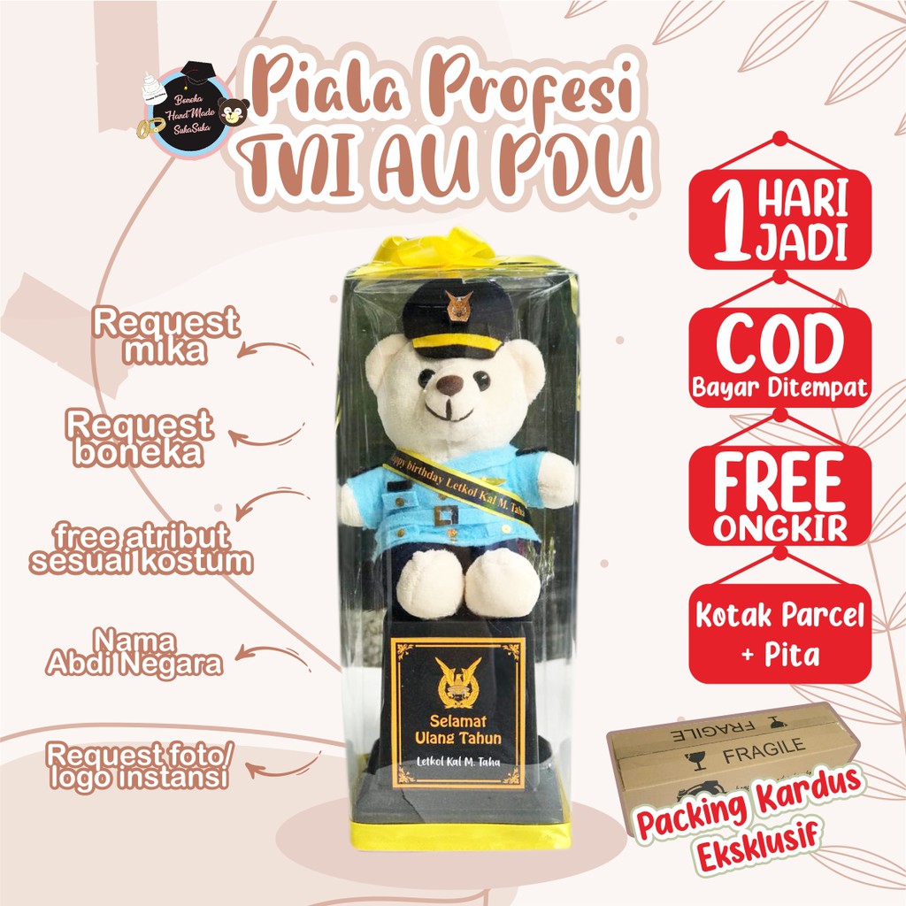 Jual Boneka Profesi TNI AU Tentara Militer Box Mika Tinggi 26 Cm Satu ...