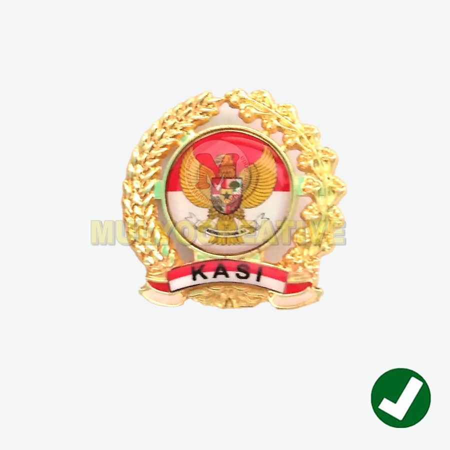Jual Pin KASI Padi Dan Kapas - Lencana Kepala Seksi Bahan Kuningan ...