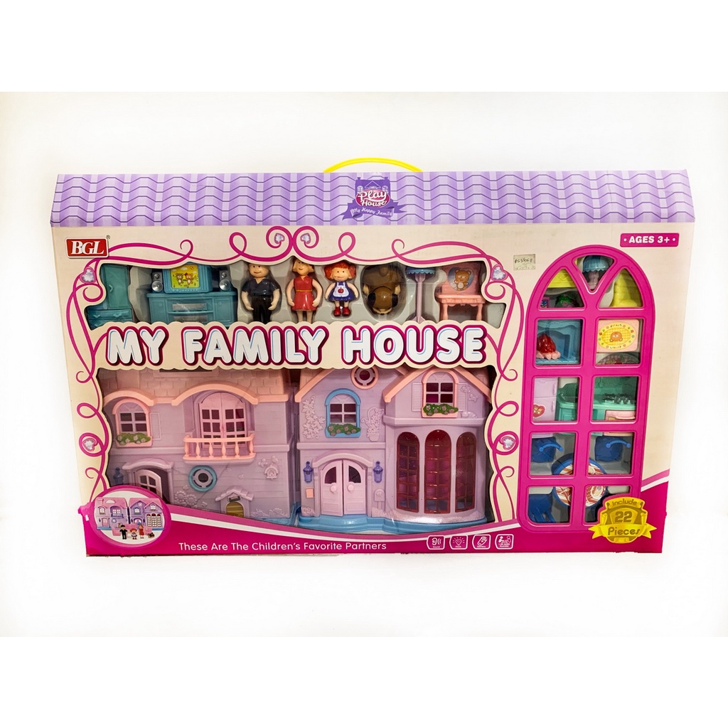Jual Mainan Anak Rumah-rumahan Boneka Play House My Family House 22pcs ...