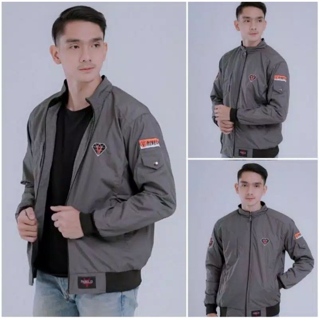Jual Jaket Parasut Pria Anti Air Waterproof model Kerah Berkerah Bahan ...