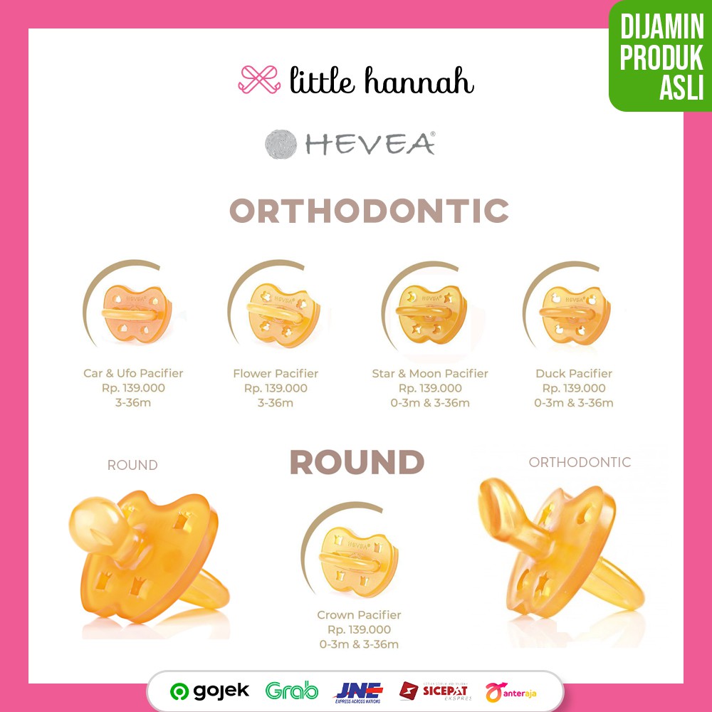 Jual HEVEA Classic Pacifier / Dot Empeng Hevea Natural Rubber ...