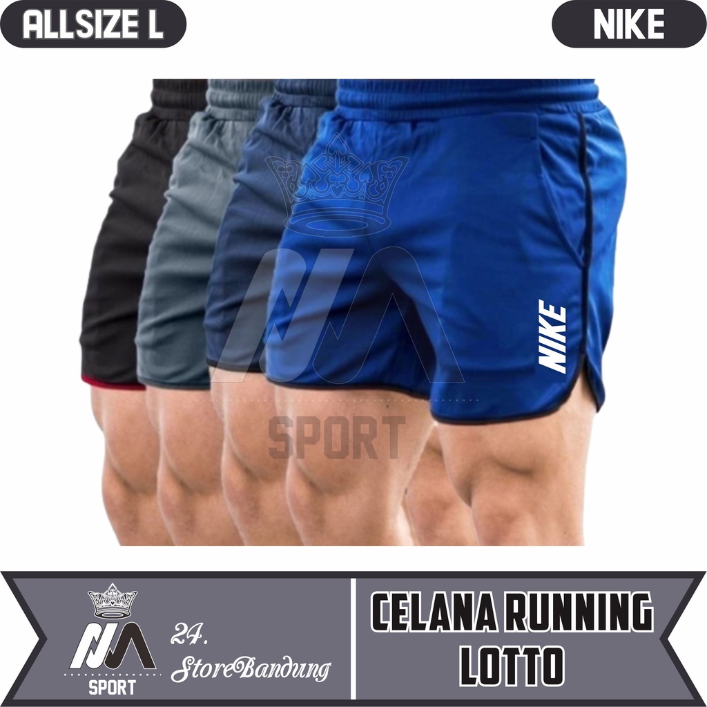 Jual celana pendek olah raga lari running gym pria | Shopee Indonesia