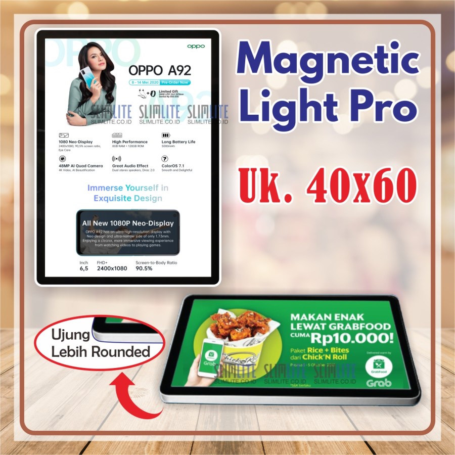 Jual Slimlite Magnetic Light Pro 40x60cm - Slim Light box LED Neon Box ...