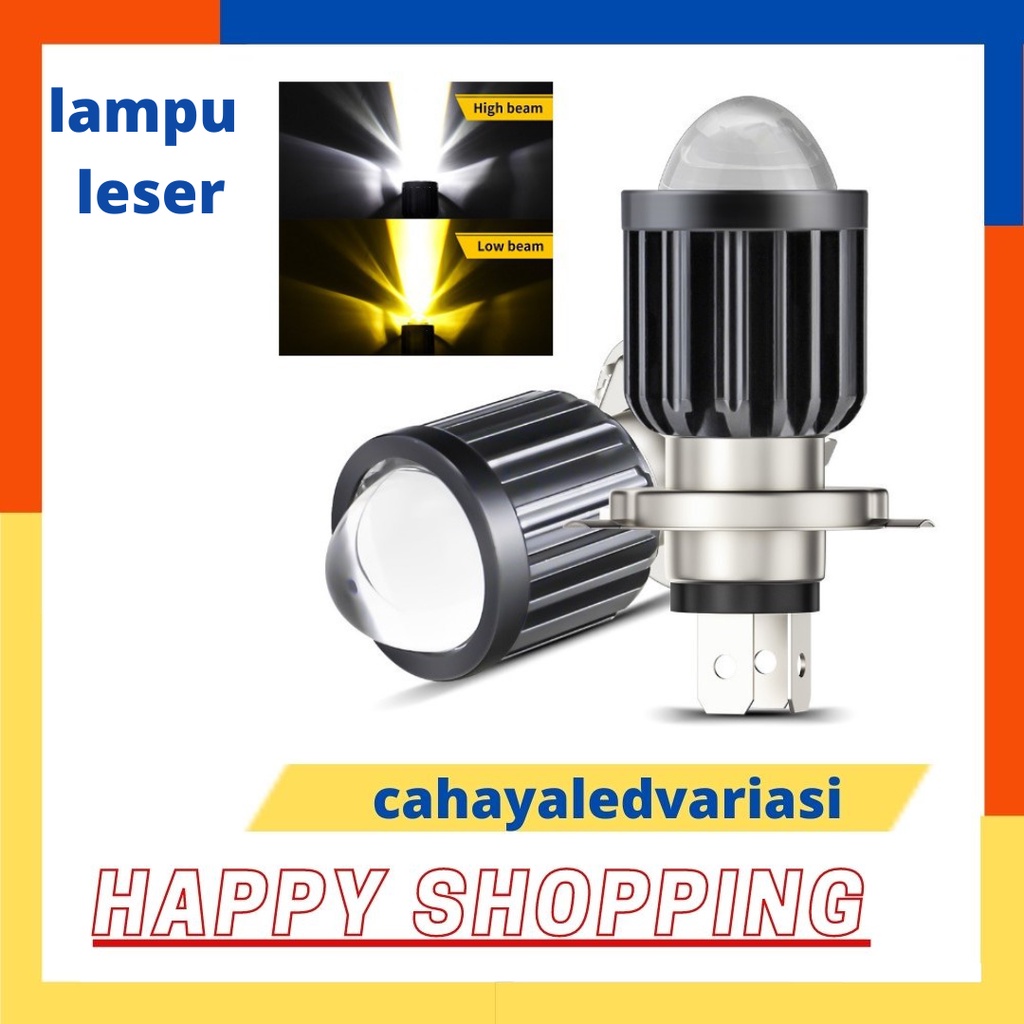 Jual LAMPU LESER/ LAMPU LED / H4 / Laser Hi/Loo 18 Watt I Bulb H4 ...