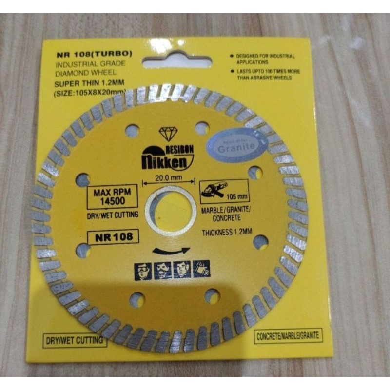 Jual nikken resibon diamond wheel turbo super thin / pisau potong ...