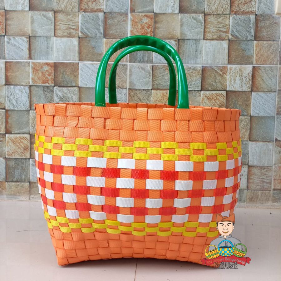 Jual (Lurik_TBL1)Mblenduk Tanggung Size 26x15x26cm Tas Anyam Plastik ...