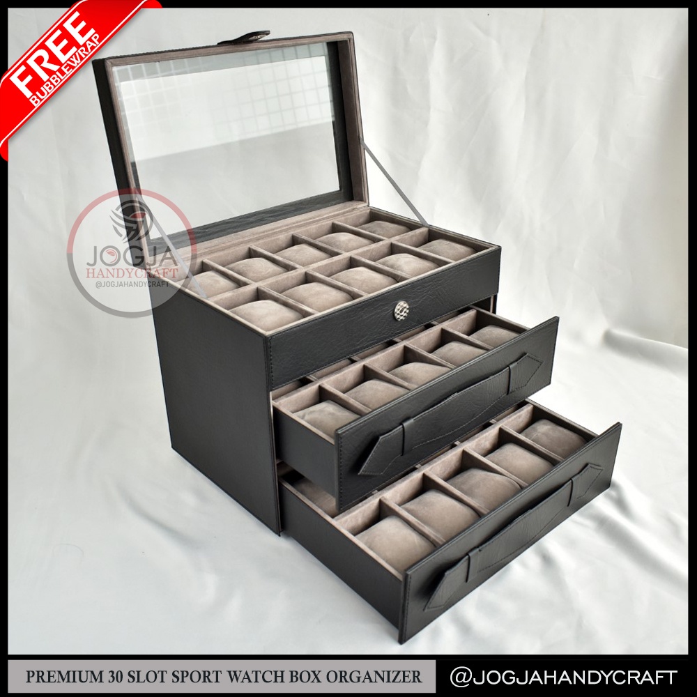 Jual 30 Slot Tempat Jam Tangan isi 30 JUMBO / Kotak Jam / Tempat Jam ...