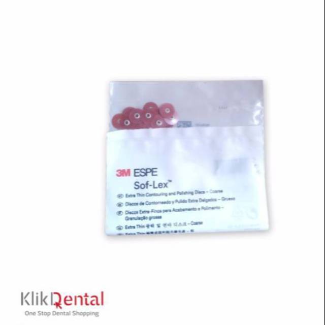 Jual KLIK DENTAL 3M ESPE Soflex Coarse Red isi 30 disc ( Merah Bata ...